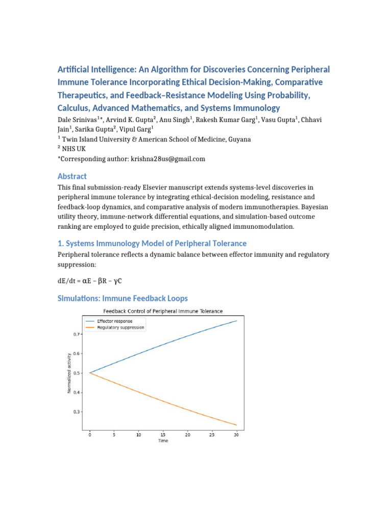 AI Peripheral Immune Tolerance Ethical Comparative Final | PDF ...