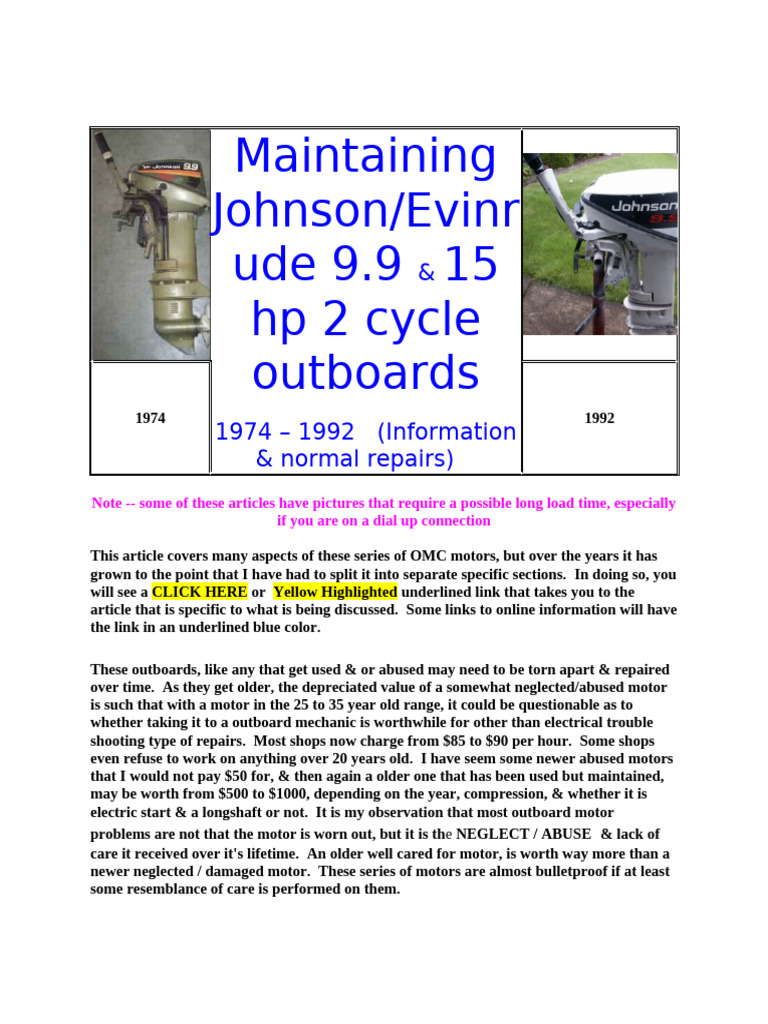 Johnson Repair Manual | PDF | Carburetor | Mechanical Engineering