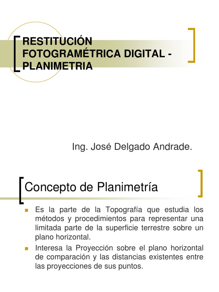 Restitucion Fotogrametrica Digital - PLANIMETRIA | PDF