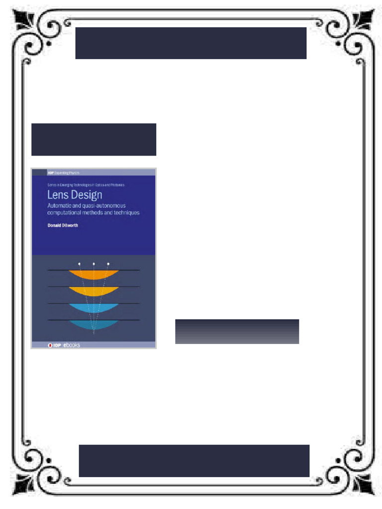 Lens Design: Automatic and Quasi-Autonomous Computational Methods and ...