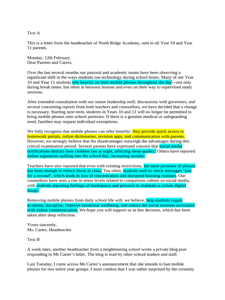 Paper Test | PDF | Mobile Phones | Teachers