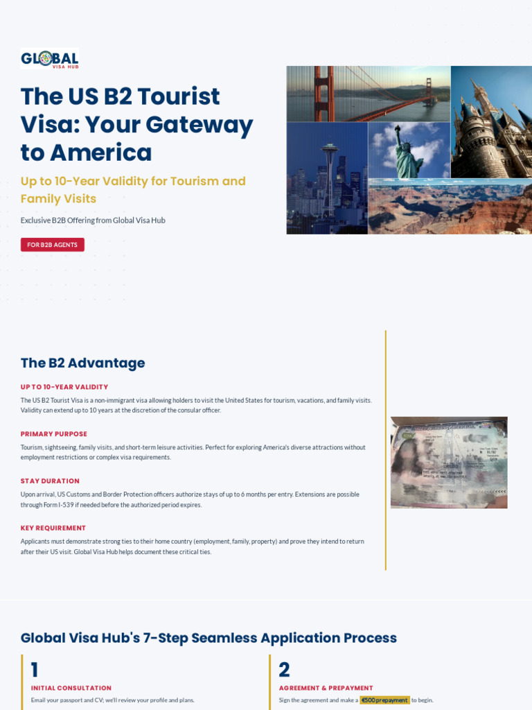 US B2 Tourist Visa Guide for Agents | PDF | Travel Visa | Passport