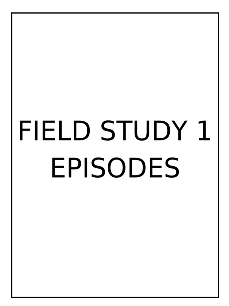 FS-1-EPISODES-SOFT-COPY (2) | PDF | Curriculum | Classroom Management