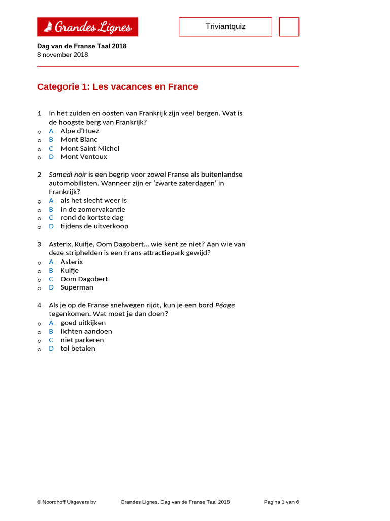 Lesbrief Grandes Lignes 2018 - Triviant Francofolies | PDF