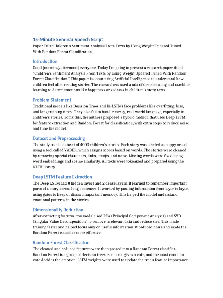 Children's Sentiment Analysis Using AI | PDF | Principal Component ...
