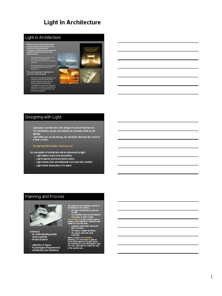 3 - Light in Architecture and Psychology | PDF | Lighting | Contrast ...