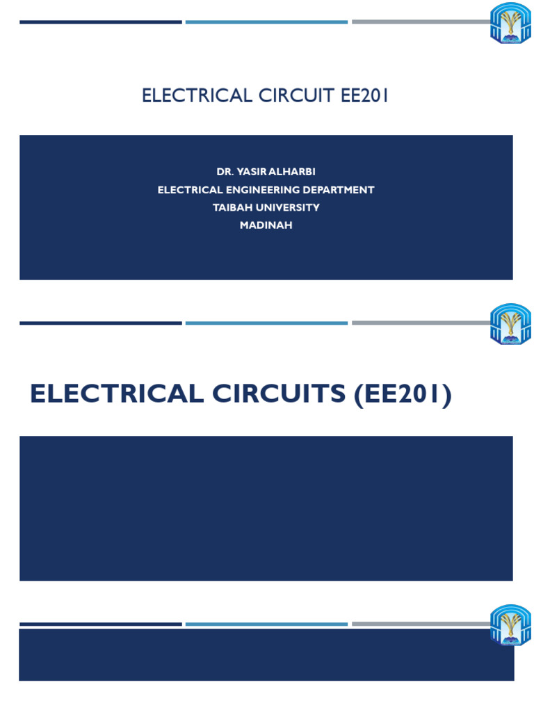 EE201 Part 1 | PDF | Electrical Network | Electric Current