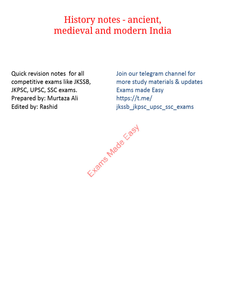 India History Notes for Competitive Exams | PDF | Indian National ...