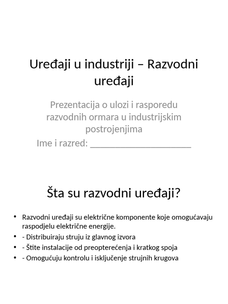 Razvodni_uredjaji_prezentacija | PDF