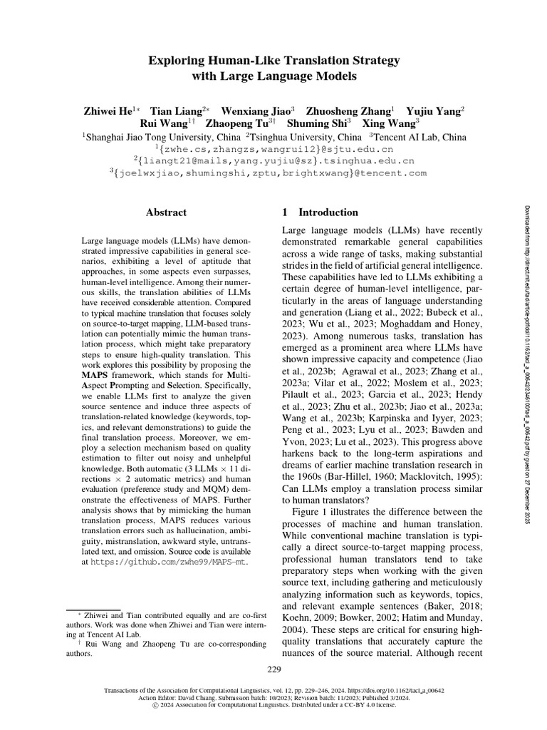 Human-Like Translation with MAPS Framework | PDF | Translations ...