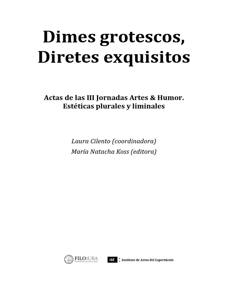 AA VV - Dimes Gotescos, Diretes Exquisitos | PDF | Humor | Parodia