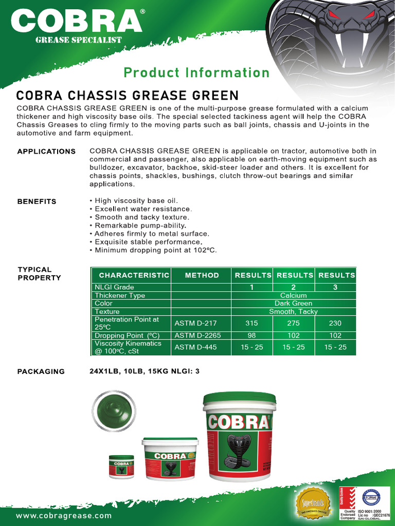 Cobra Chassis Grease Green | PDF