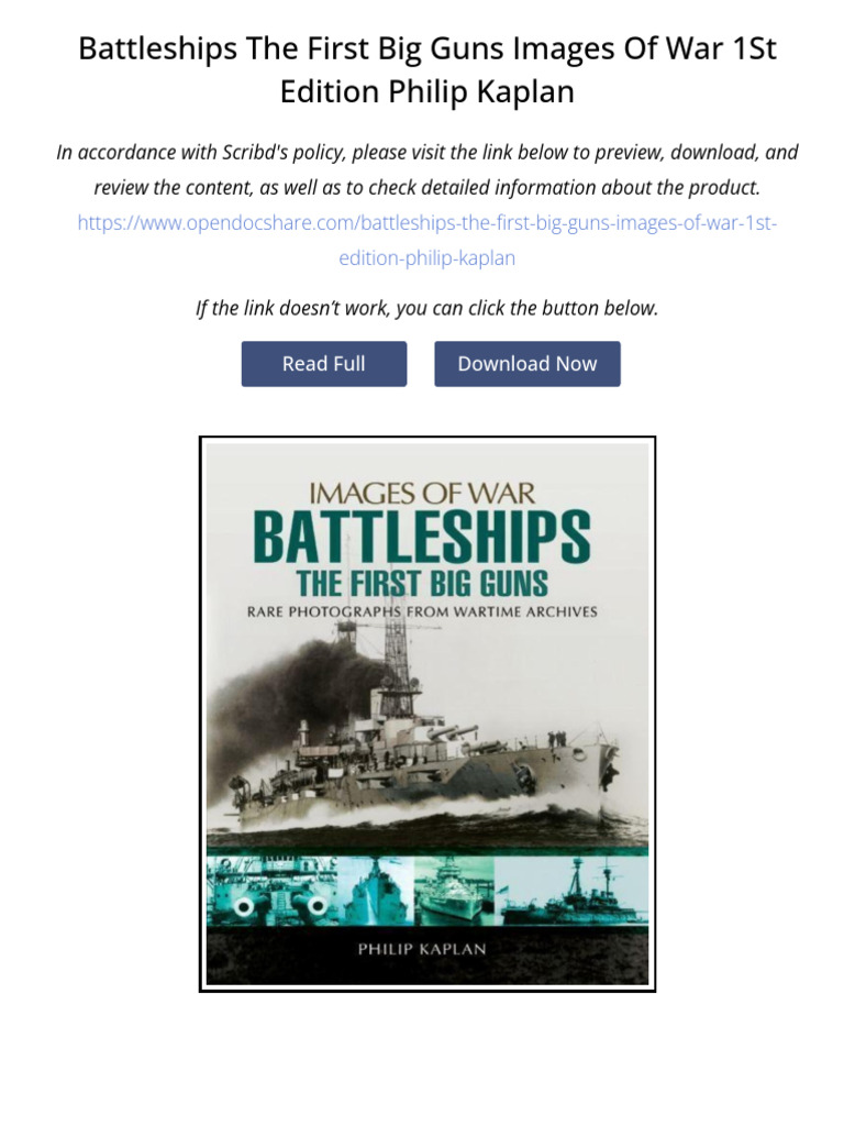 Battleships The First Big Guns Images of War 1st Edition Philip Kaplan ...