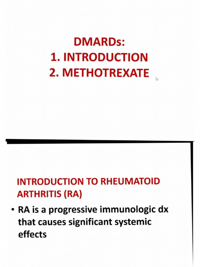 DMARDs Overview for Rheumatoid Arthritis | PDF | Inflammation | Medical ...