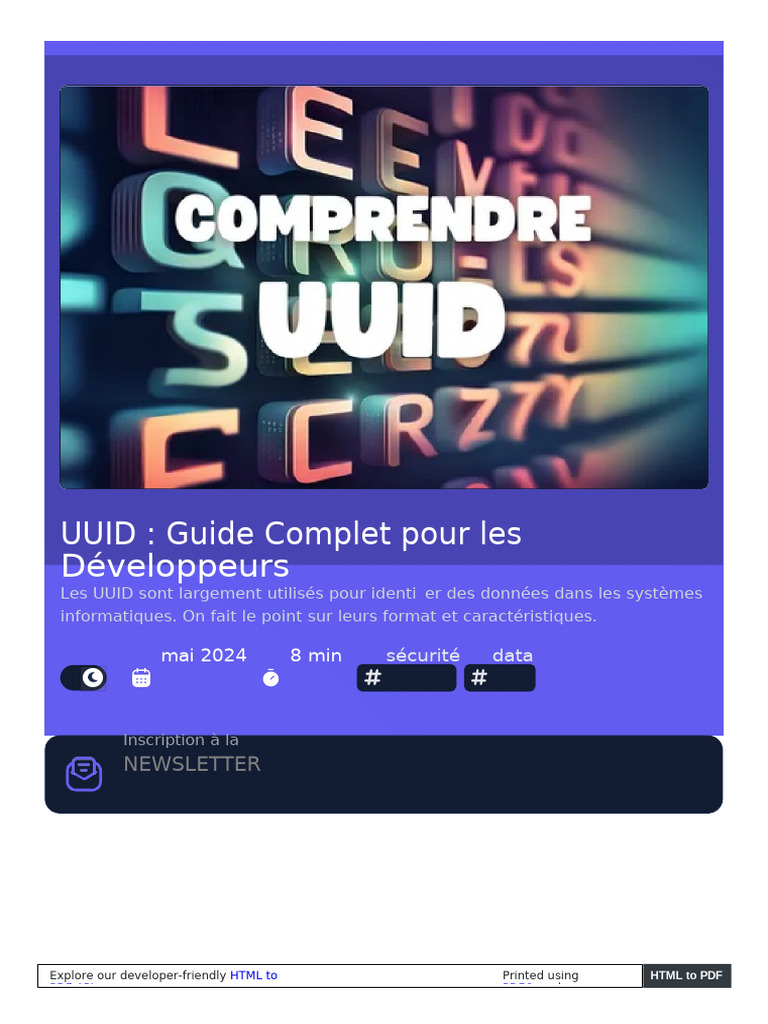 Guide Complet sur les UUID en Informatique | PDF | Informatique ...
