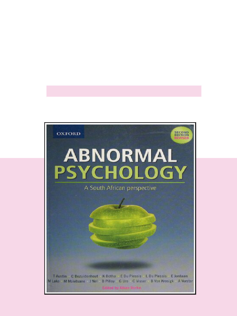(Ebook) Abnormal Psychology: A South African Perspective by Alban Burke ...