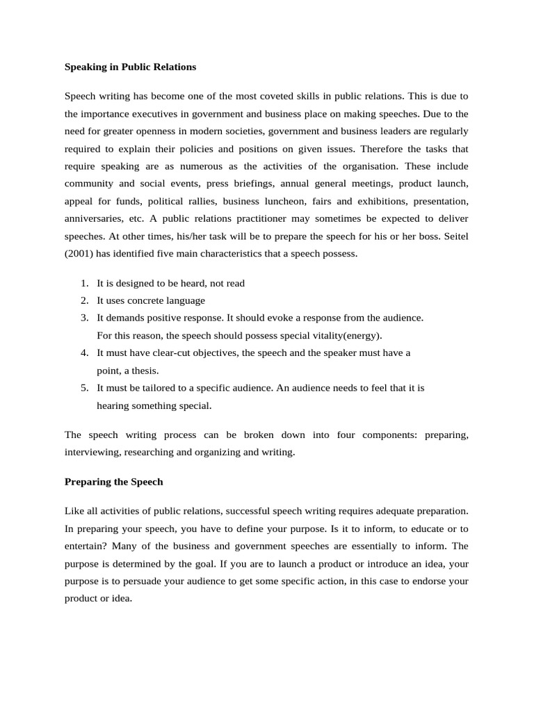 Mastering Speech Writing in PR | PDF | Public Speaking | Argument