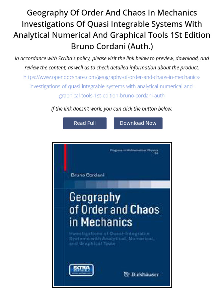 Geography of Order and Chaos in Mechanics Investigations of Quasi ...