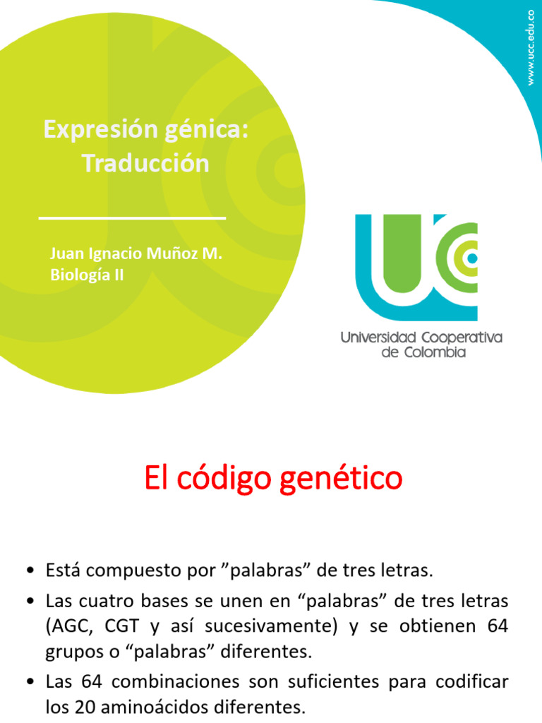 5. Modulo II - Traducción (1) | PDF | Traducción (biología) | Codigo genetico