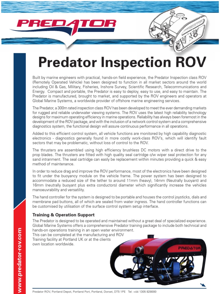 Predator ROV Spec v3 | PDF | Subsea (Technology) | Science