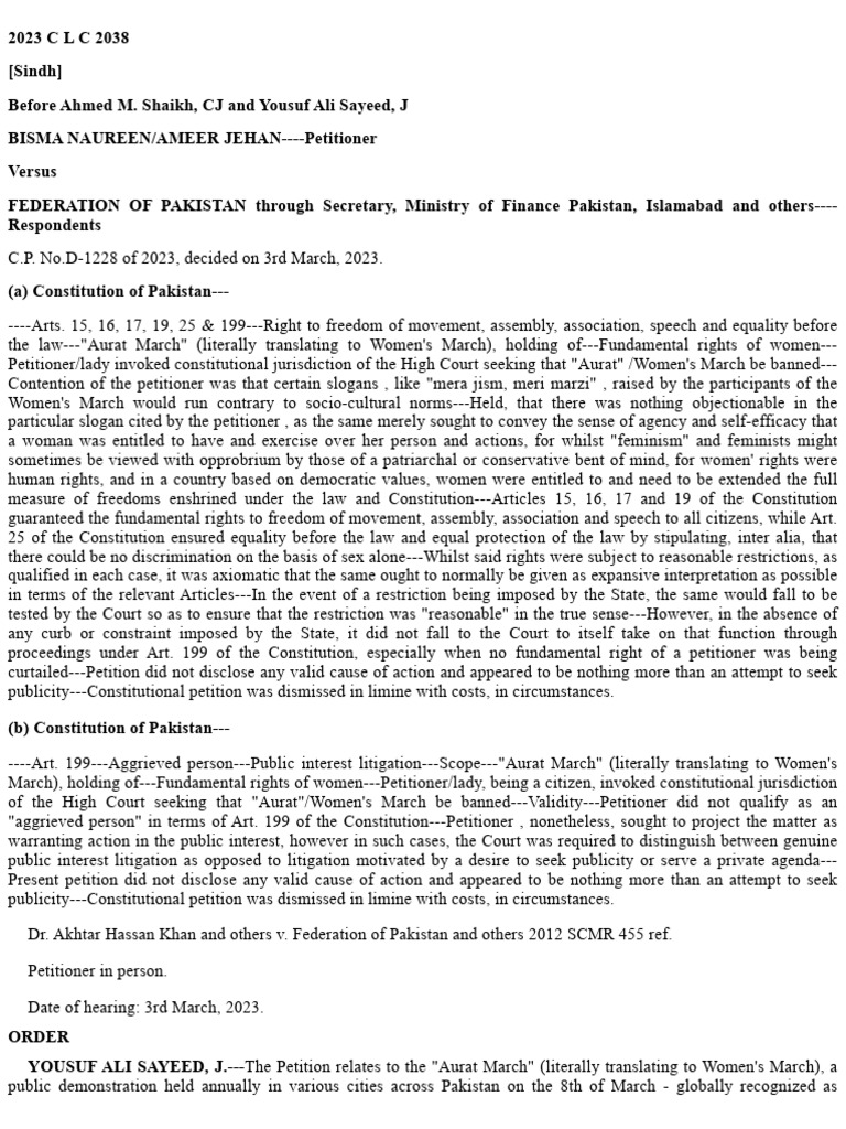 2023 C L C 2038 Reasonable Restrictions | PDF | Justice | Crime & Violence