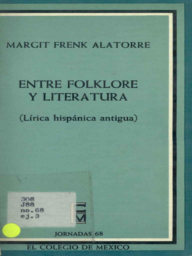 Entre Folklore y Literatura Lirica Hispanica Antigua 1234835 | PDF | Poesía