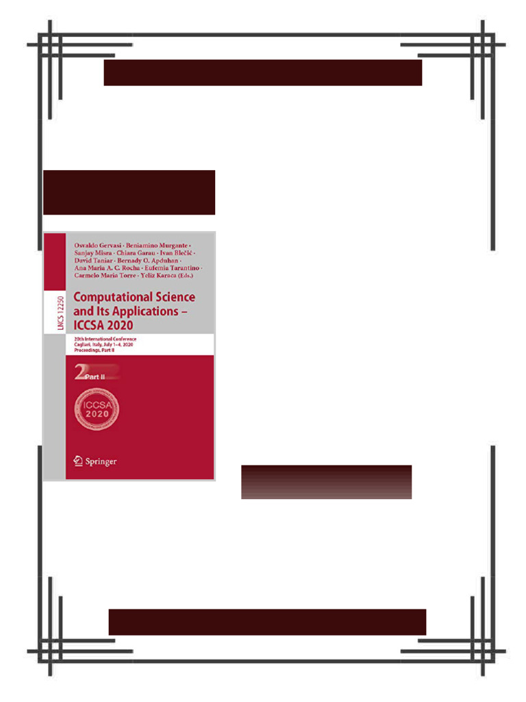 Computational Science and Its Applications ICCSA 2020 20th ...