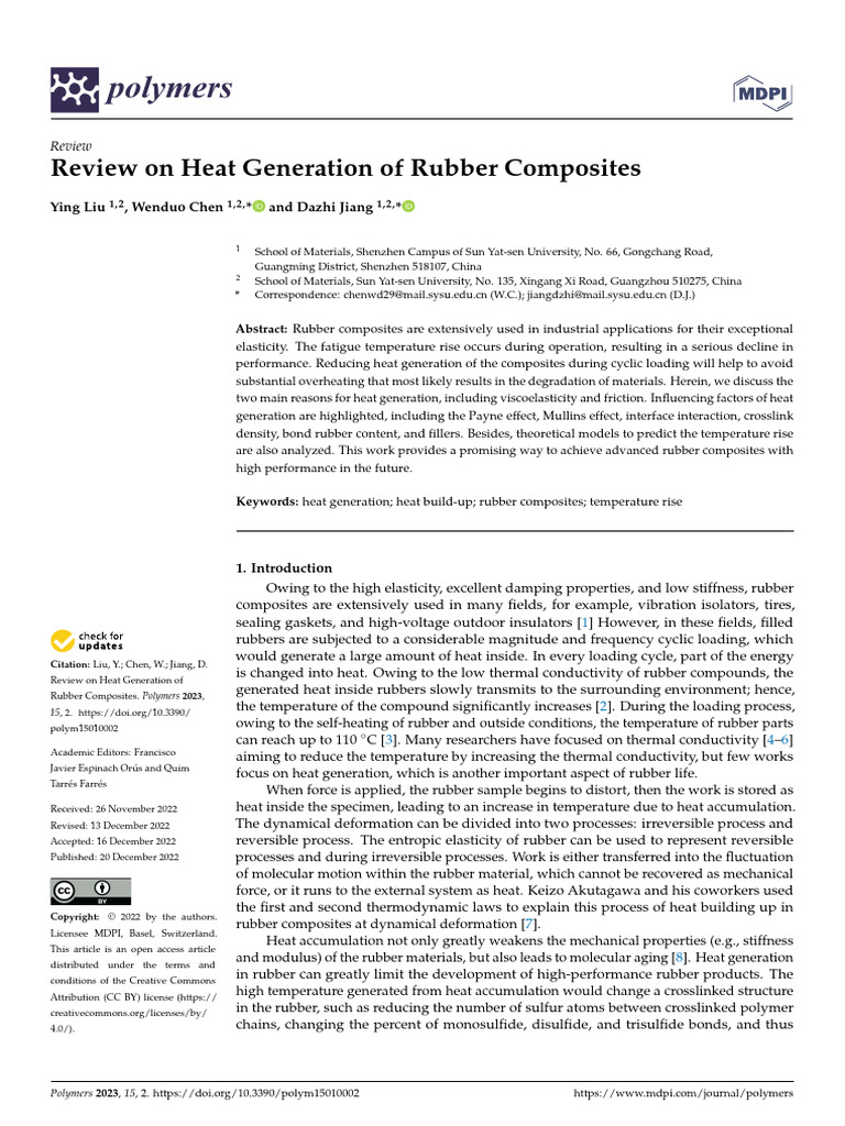 Review on Heat Generation of Rubber Composites | PDF | Viscoelasticity ...