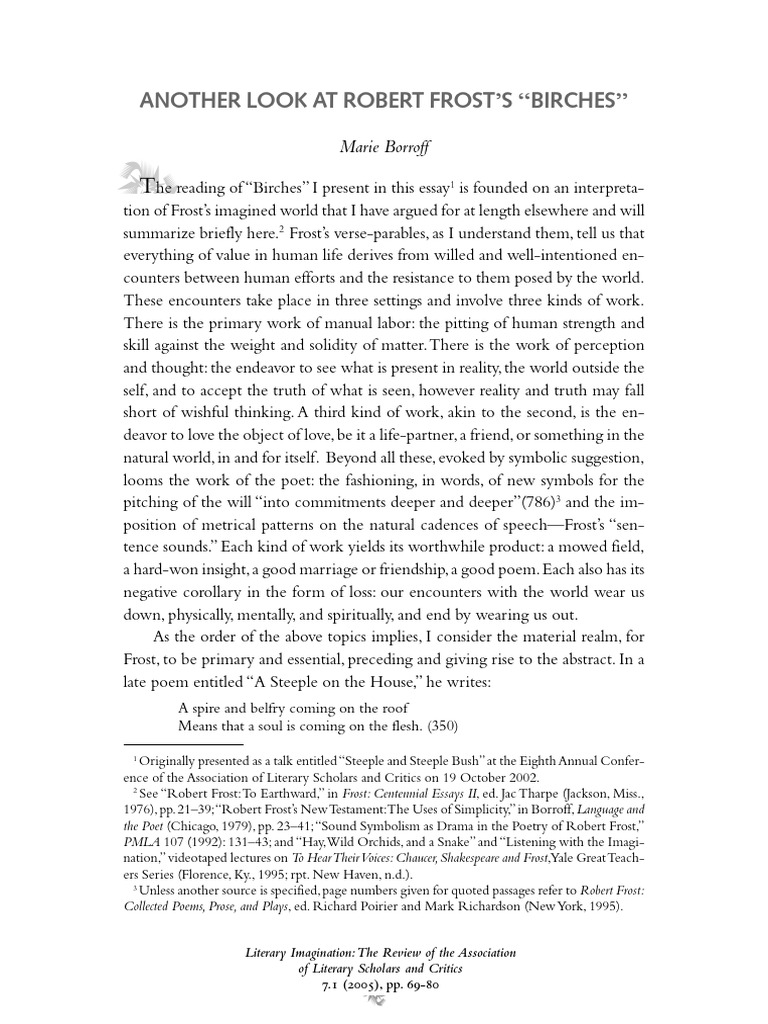 Analyzing Robert Frost's "Birches" | PDF | Poetry | Aeneid