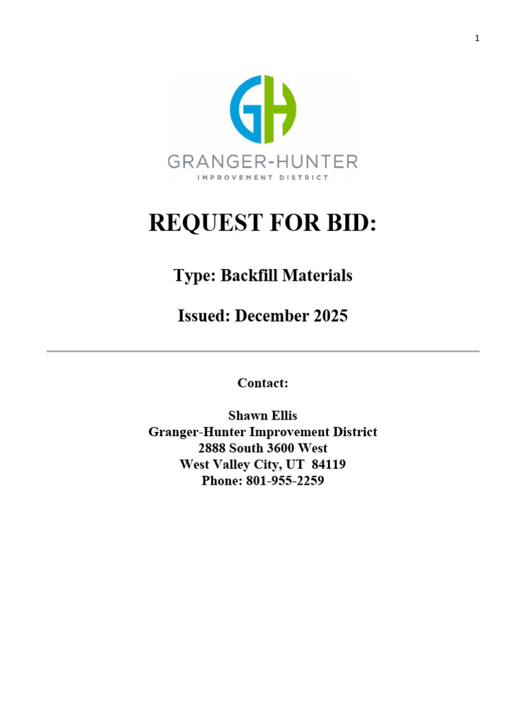 Backfill Materials Bid Request 2025 | PDF | Specification (Technical ...