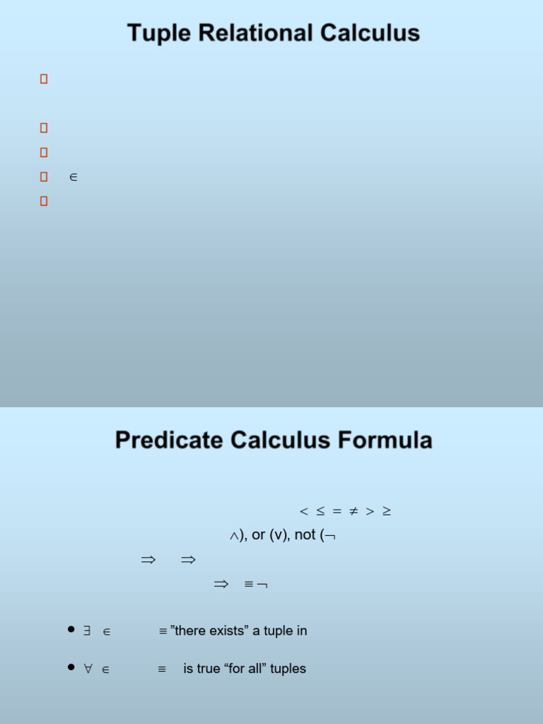 Dbms Unit 2 Tuple Relational Calculus | PDF | Relational Model | Metalogic