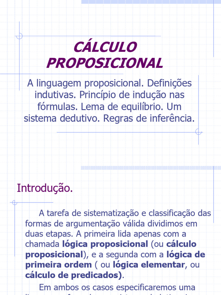 Cal Culo Pr Oposicional | PDF | Raciocínio dedutivo | Lógica