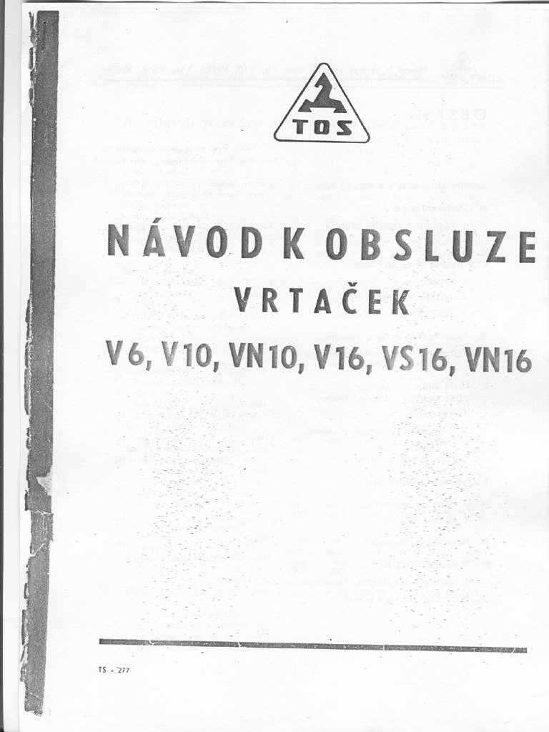 Vrtačky V6, V10, VN10, V16, VS16, VN16-text | PDF