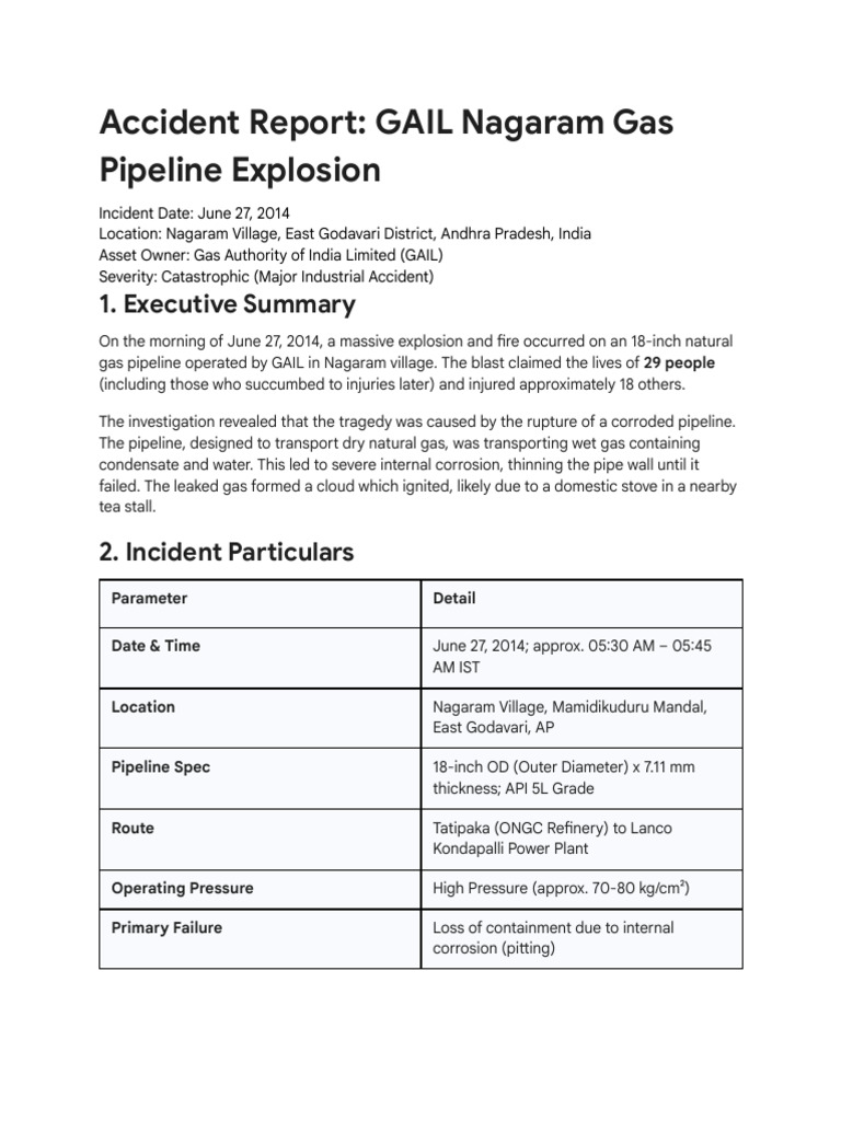 Gail gas incident | PDF | Corrosion | Fires
