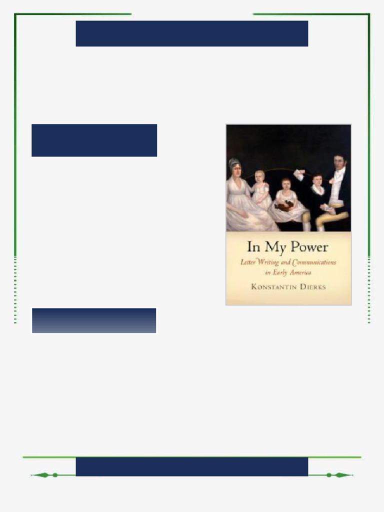 In My Power Letter Writing and Communications in Early America 1st ...