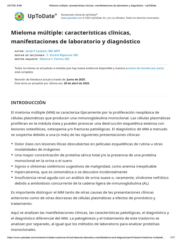 Mieloma Múltiple_ Características Clínicas, Manifestaciones de ...