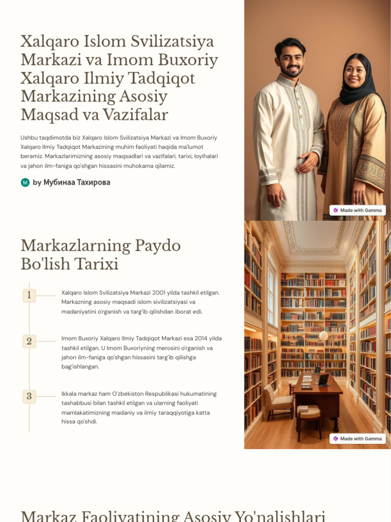 Xalqaro Islom Svilizatsiya Markazi Va Imom Buxoriy Xalqaro Ilmiy ...