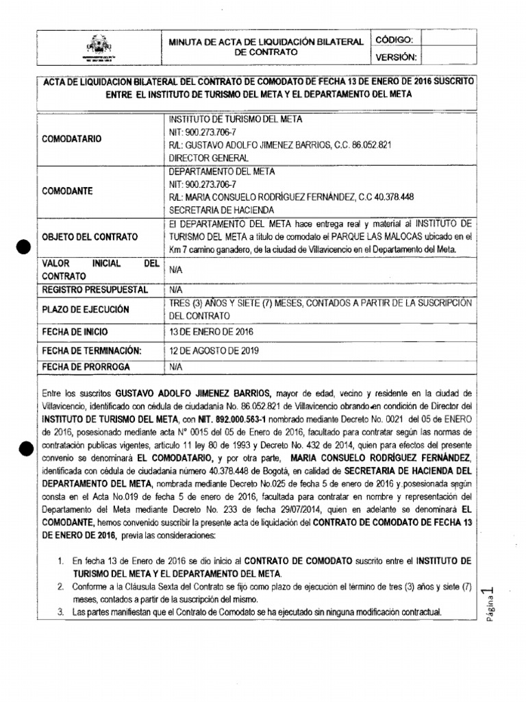 Acta.liq Comodato | PDF