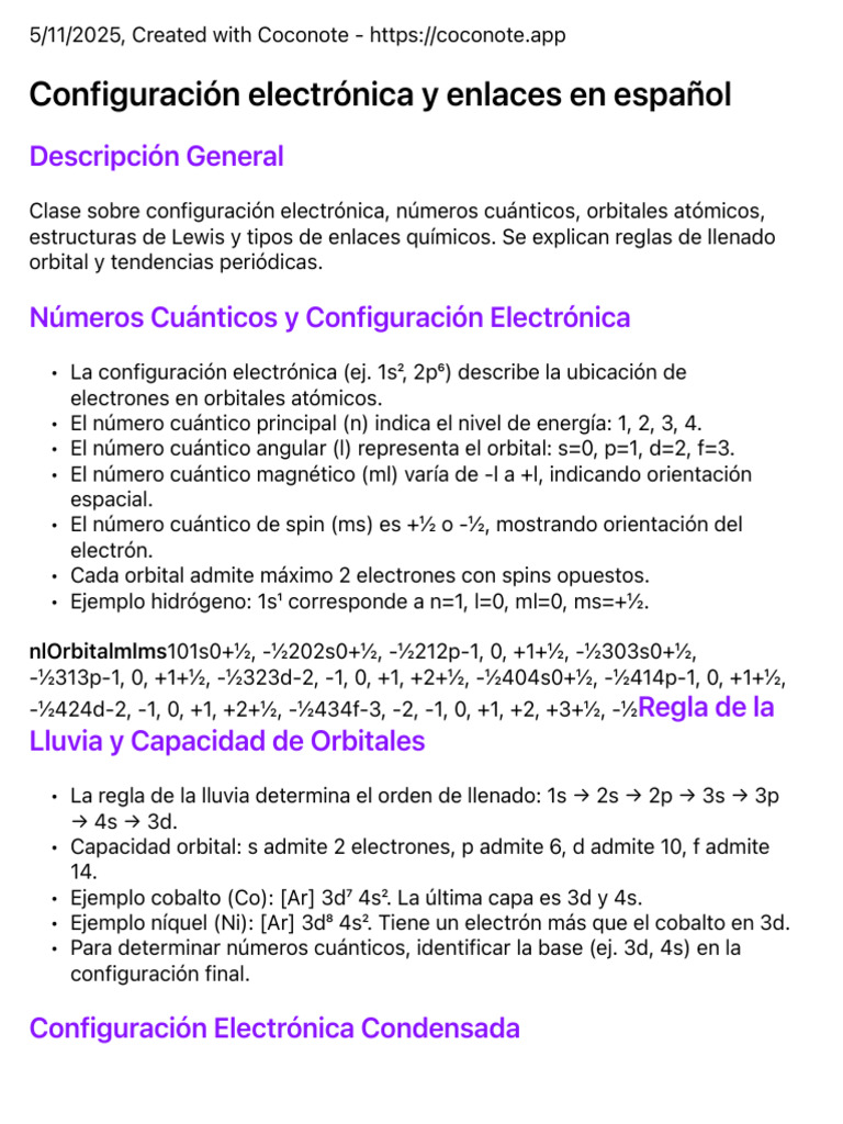 configuración-electrónica-y-enlaces-en-español-notes | PDF ...