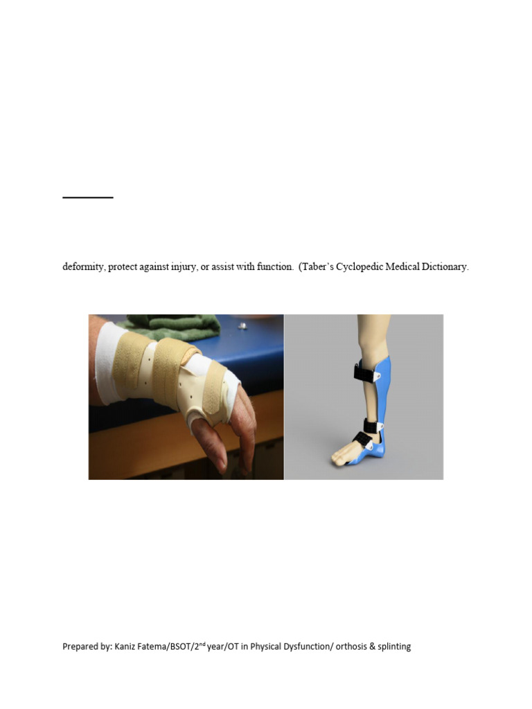 Orthosis and Splinting in Occupational Therapy | PDF | Anatomical Terms ...