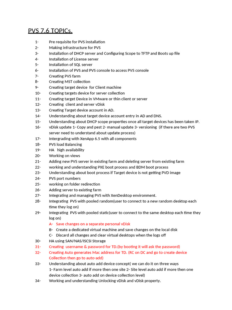 PVS 7.X - Topics | PDF | Operating System Technology | Computing