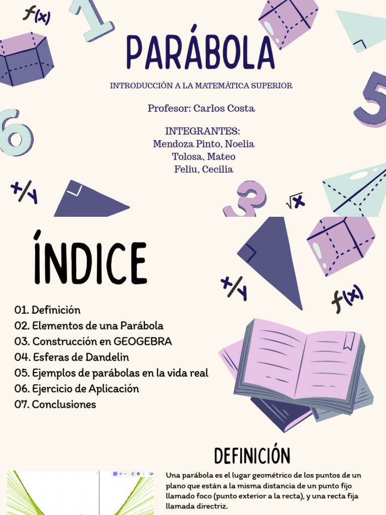 Parábola: Definición y Aplicaciones | PDF | Geometría euclidiana ...