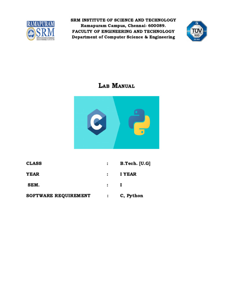 PPS Lab Manual | PDF | Pointer (Computer Programming) | String ...