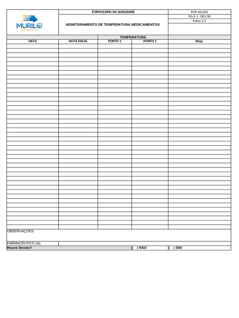 Anexo Pop Sq 005 Fq 05.2 Controle de Temperatura | PDF