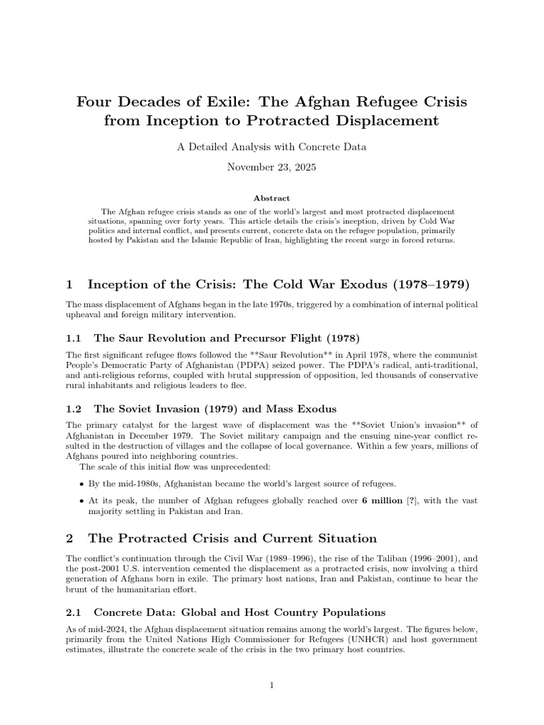 Topic 40 Years in Exile The Story of Afghan Refugees | PDF ...