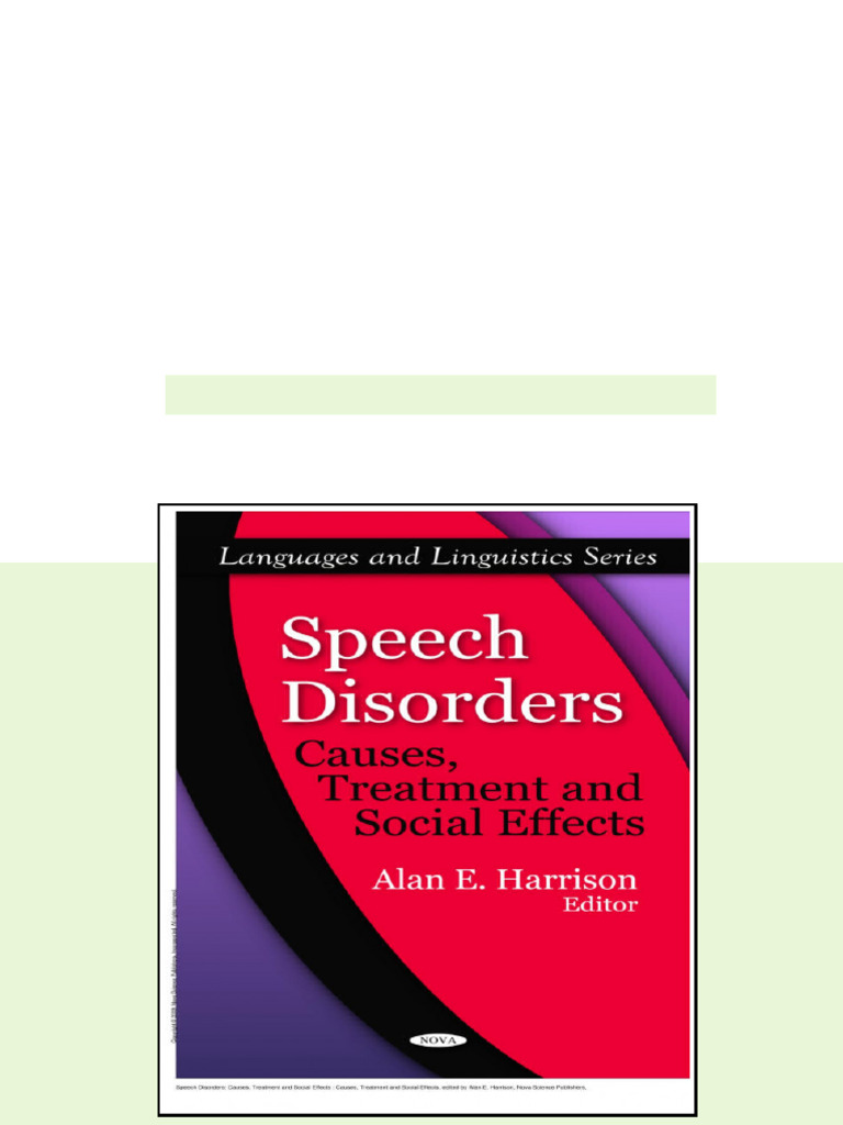 (Ebook) Speech Disorders: Causes, Treatment and Social Effects: Causes ...