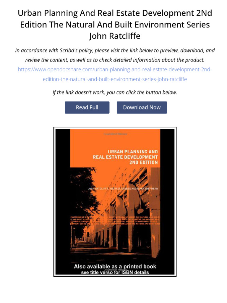 Urban Planning and Real Estate Development 2nd Edition The Natural and ...
