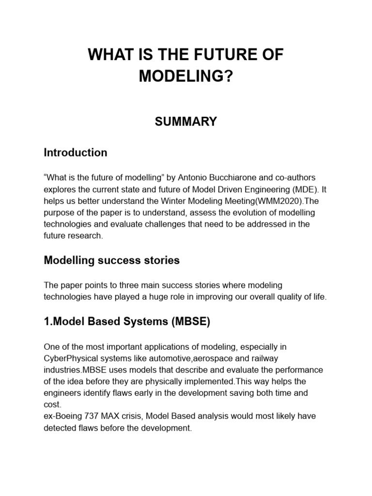 What Is The Future Modeling | PDF | Software Development | Simulation