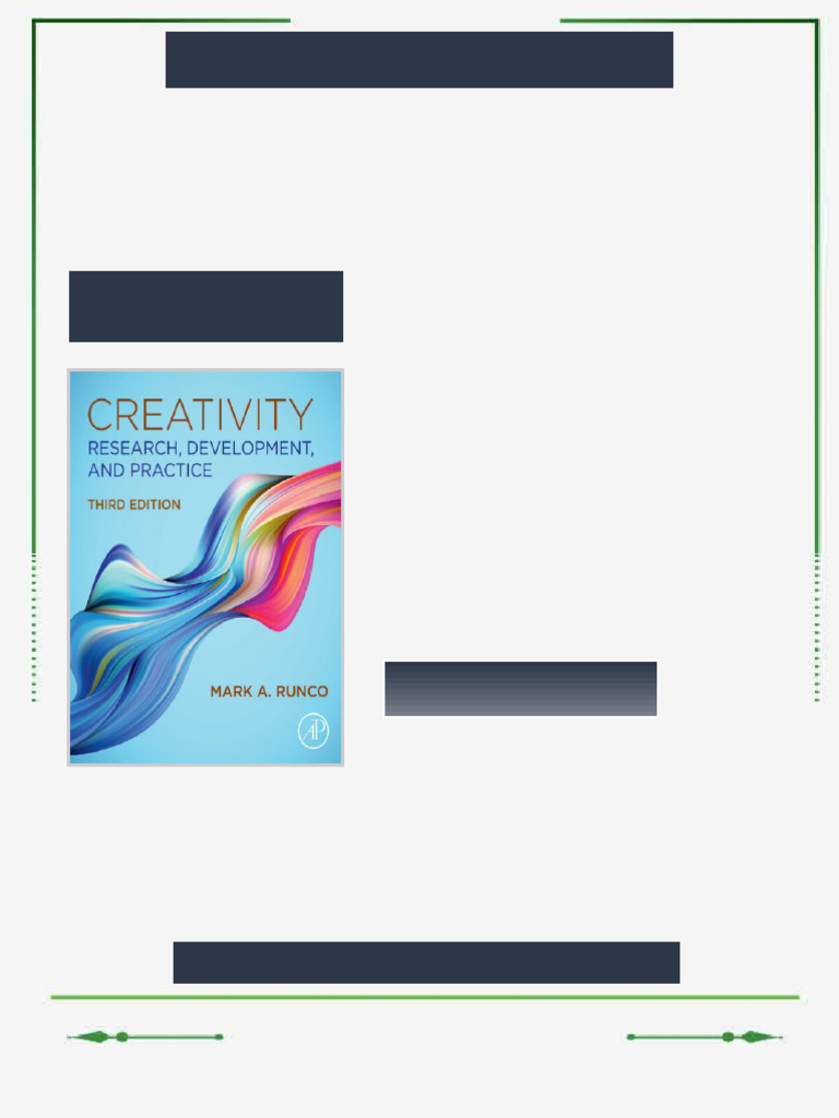 Creativity: Research, Development, and Practice 3rd Edition Mark A ...
