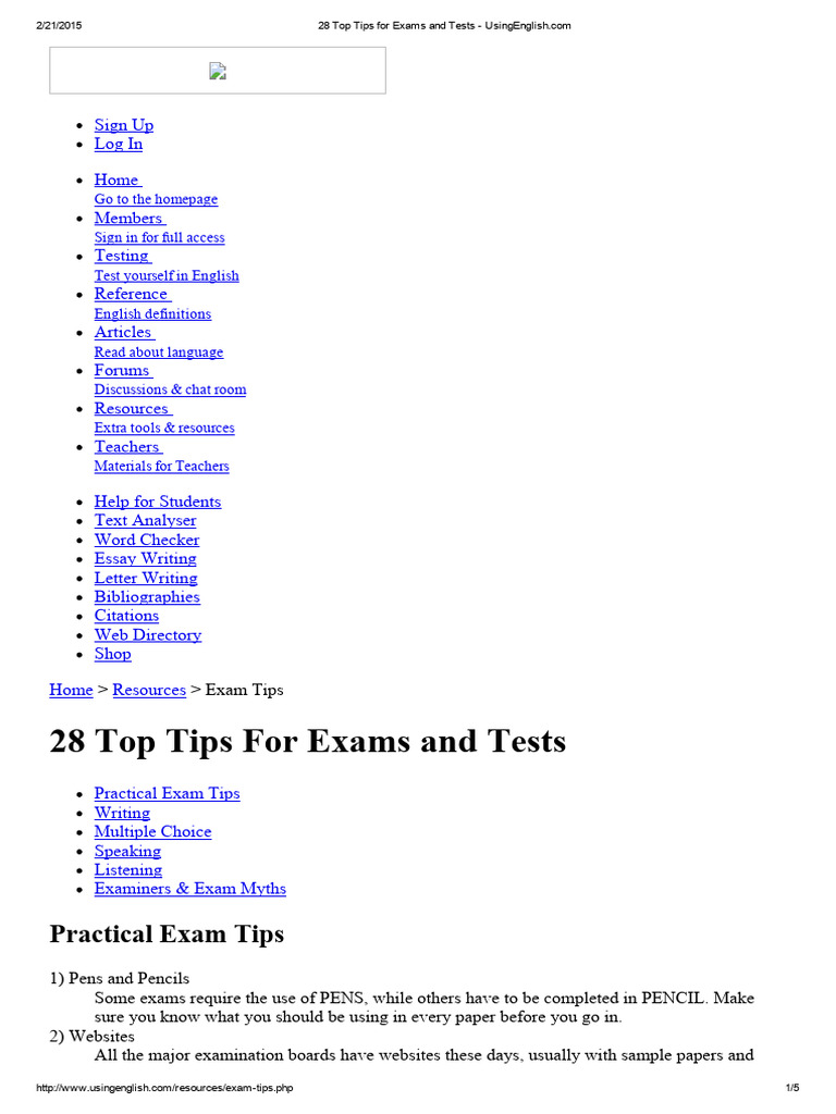 28 Essential Exam Tips for Success | PDF | Multiple Choice